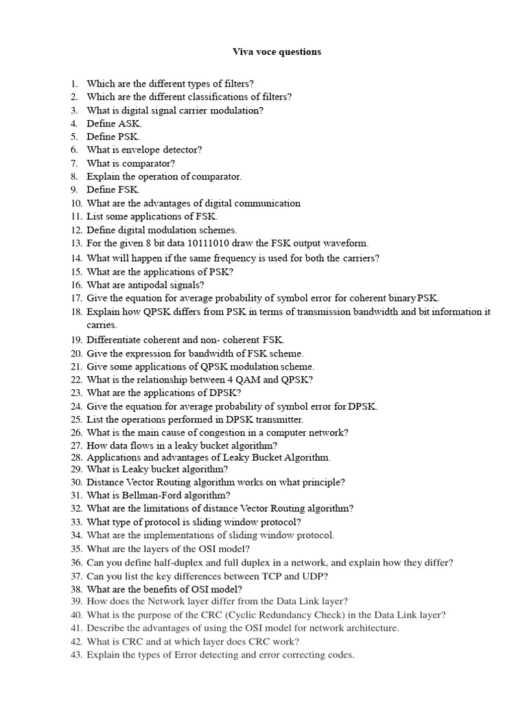 Viva Questions CommunicationLab | PDF