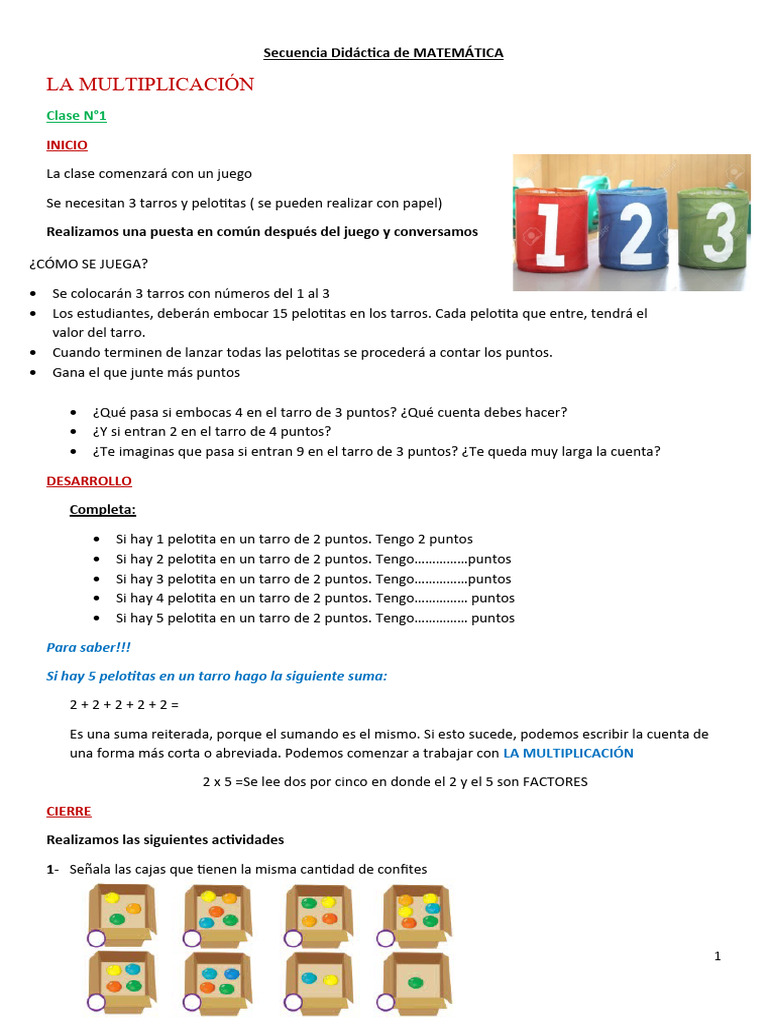 La Multiplicación - Tercer Grado | PDF | Multiplicación | Matemáticas