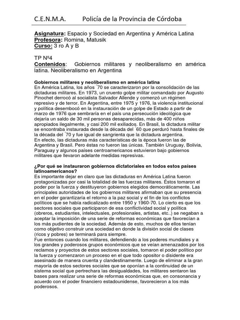 TP N4 Esp. y Soc. en Arg. y Latinoamérica | PDF | Economias