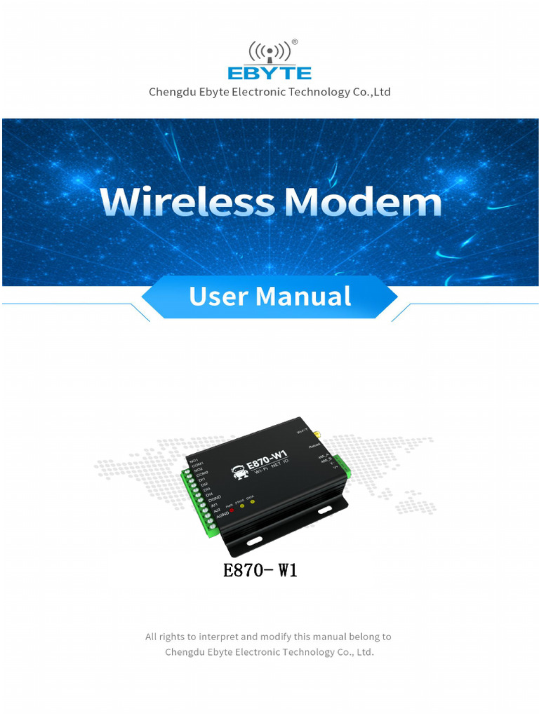 E870-W1 UserManual EN V1.0 | PDF | Port (Computer Networking) | Computer Network