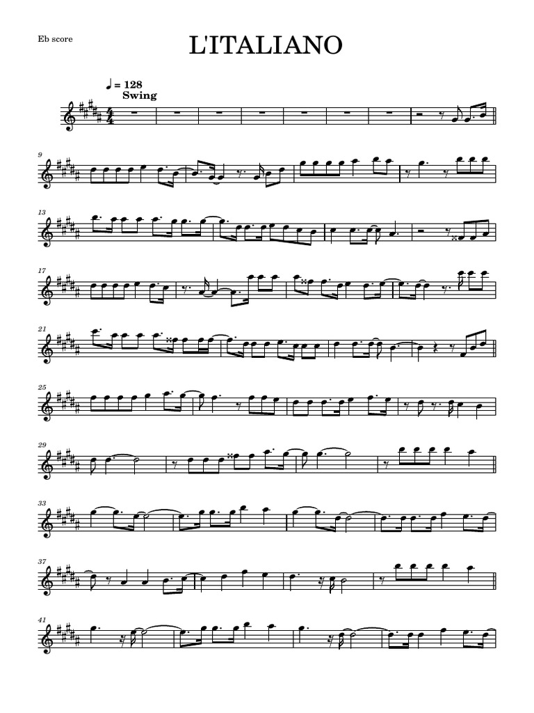 Litaliano RMX Eb Score | PDF