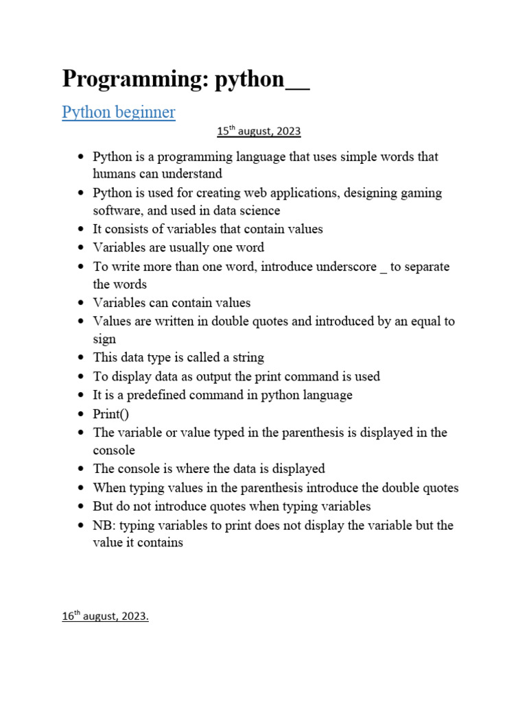 Programming Course | PDF | Data Type | Parameter (Computer Programming)