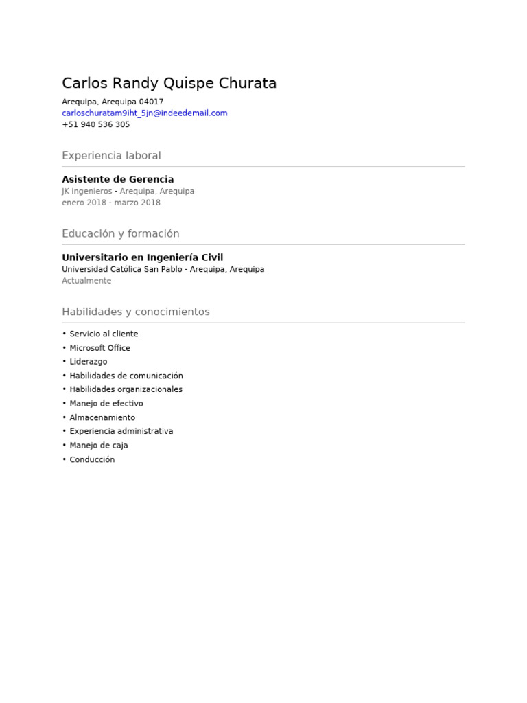 CV Carlos Randy Qui Spec Hur at A | PDF