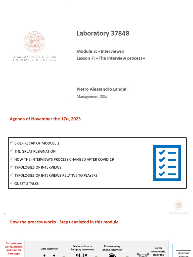 Laboratory CLABE2023 Module3 Week7 Interviews | PDF | Recruitment | Job Interview