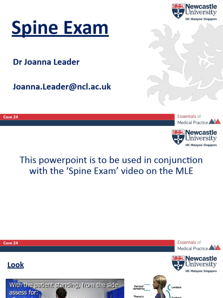 Spine Examination | PDF