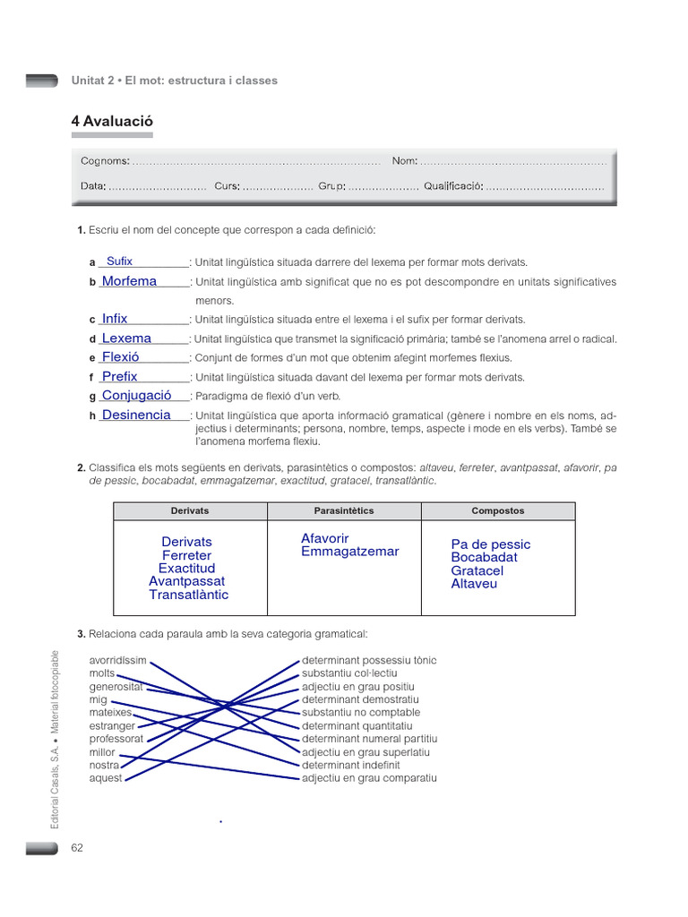 2 El Mot Estructura I Classes | PDF