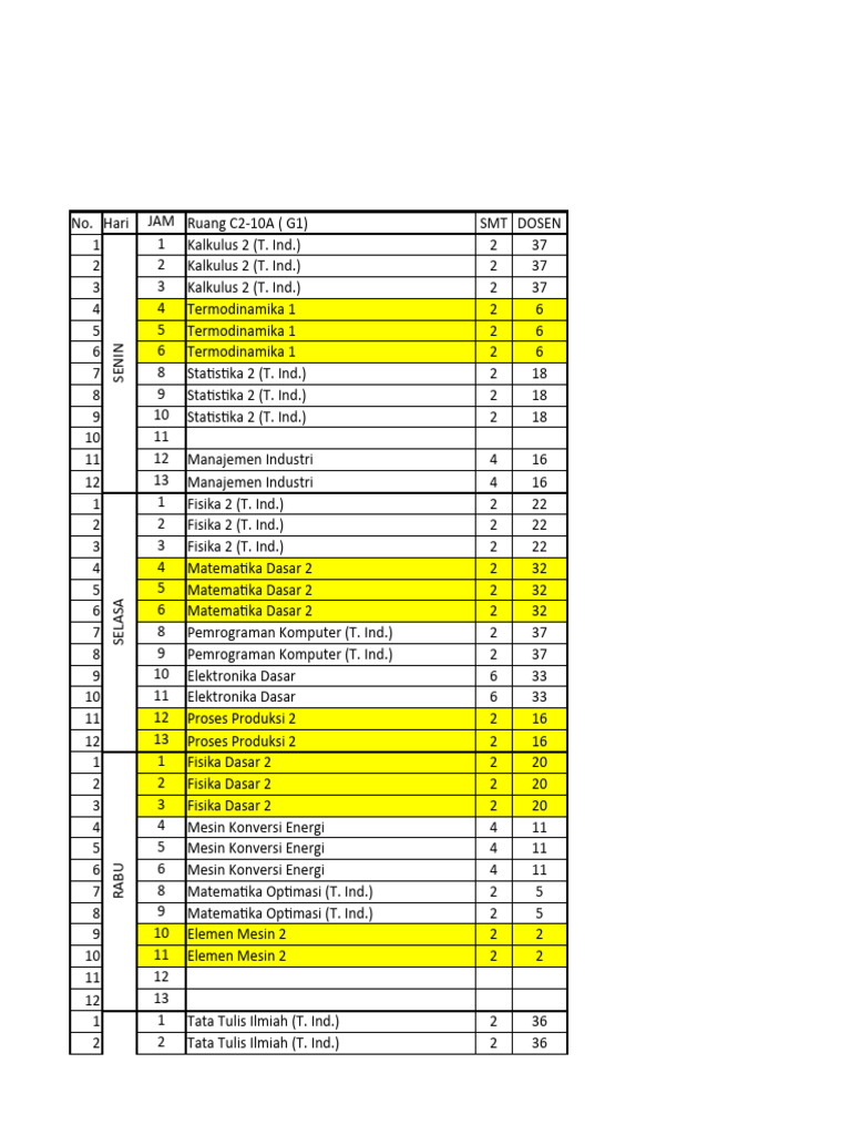 Jadwal Mengajar Genap 2023-2024 Student-2 | PDF