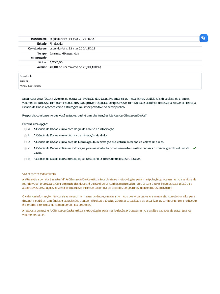 Exercício Avaliativo - Módulo 3 - Revisão Da Tentativa | PDF