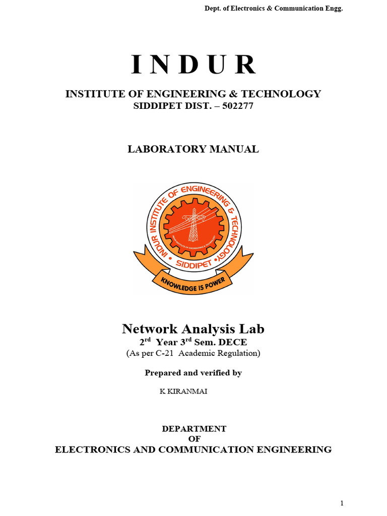 Na Lab Manual | PDF | Electronics | Inductor