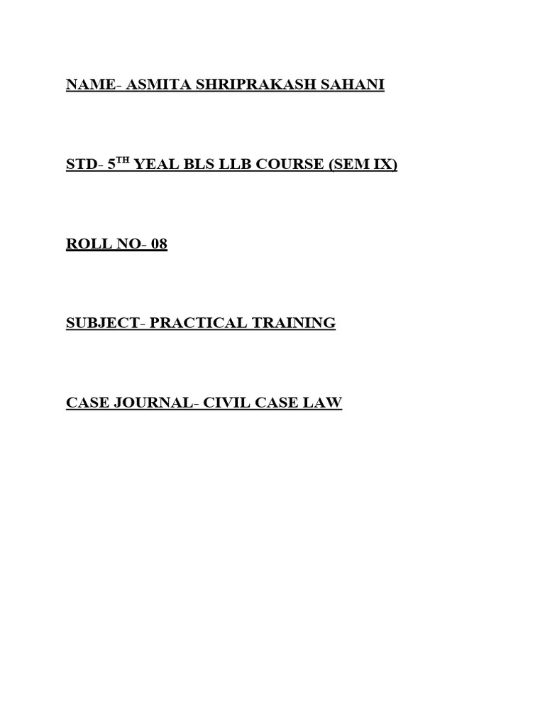 Civil Case (Case Journal) | Download Free PDF | Lawsuit | Appeal