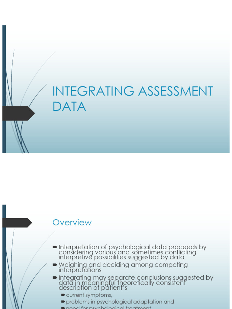 Integrating Psychological Assessment Data | PDF | Hypothesis | Psychology
