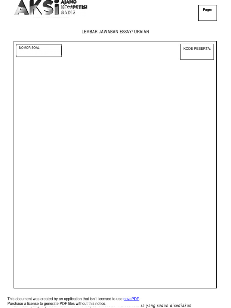 Lembar Jawaban Essay untuk Lomba | PDF | Communication Design ...