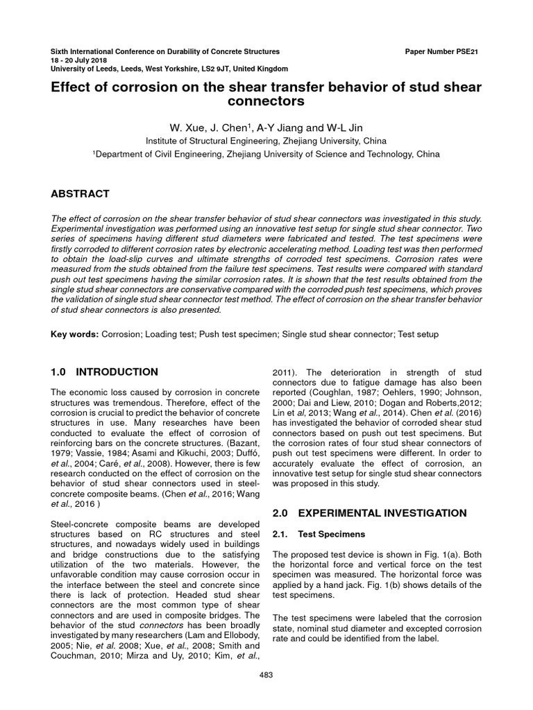 Corrosion Impact on Shear Connectors | PDF | Strength Of Materials ...