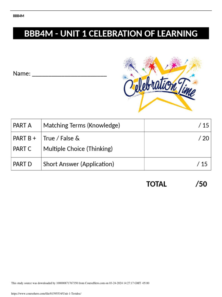 Unit 1 Test | PDF | Exports | Trade