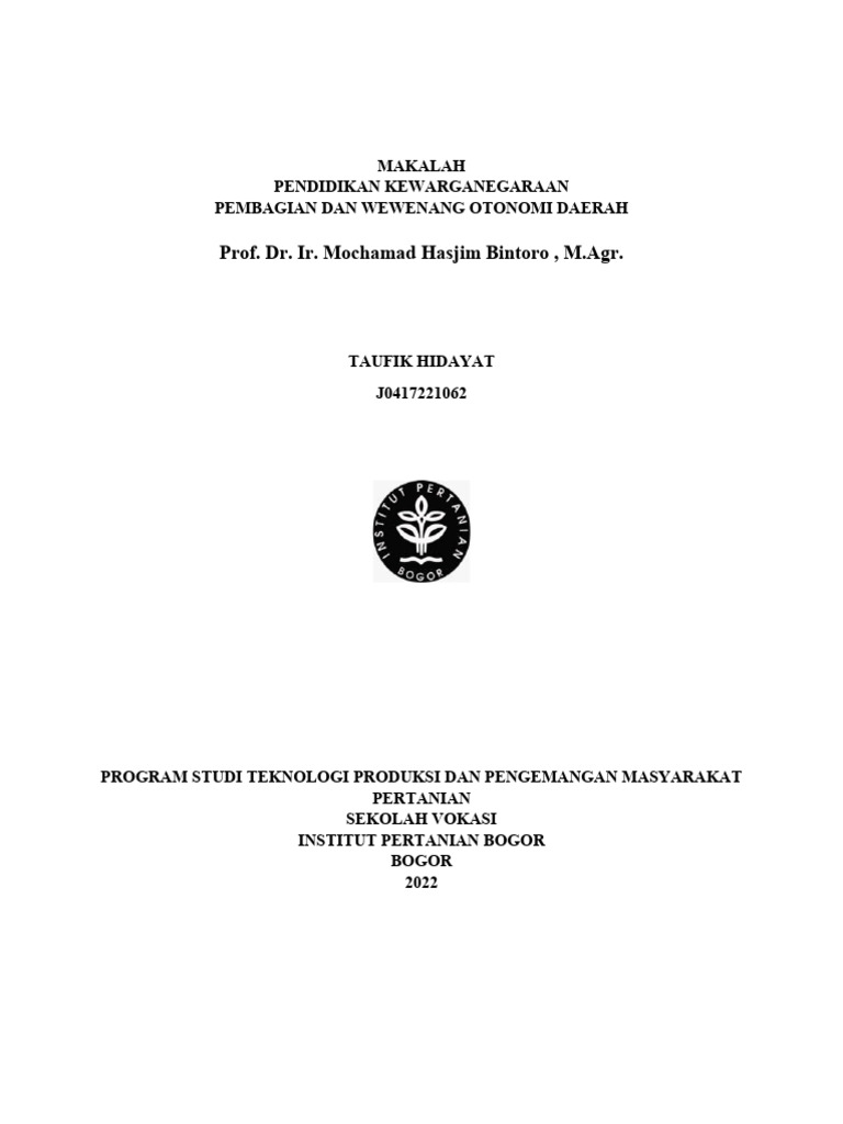 TOPIK 23 - TAUFIK HIDAYAT - J0417221062 - Pembagian Dan Wewenang ...