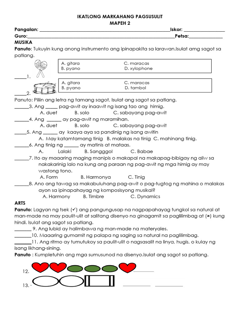 3rdQE MAPEH Grade-2 | PDF