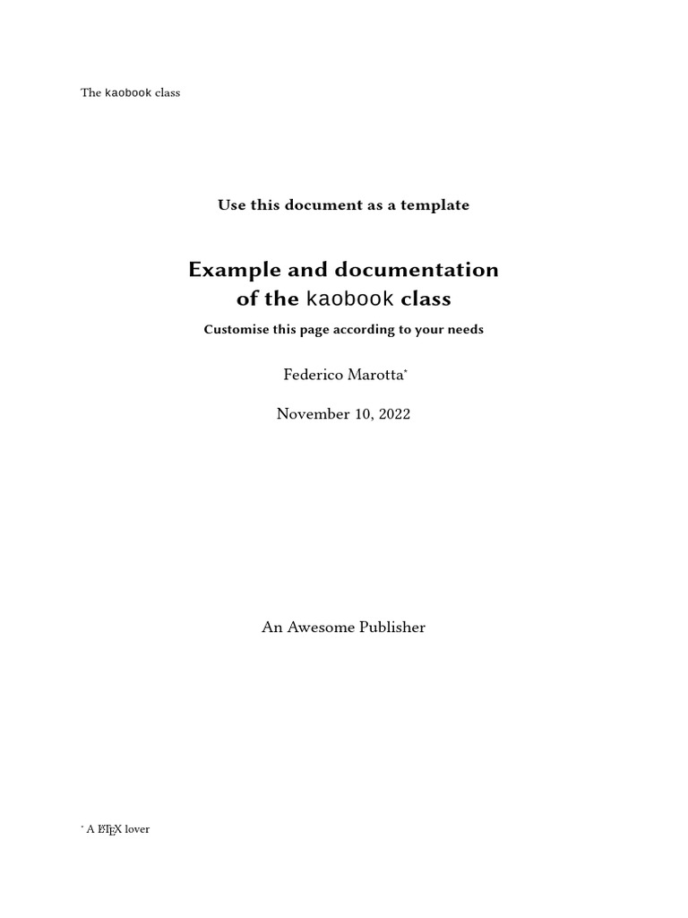 Kaobook Manual | PDF | Page Layout | Books