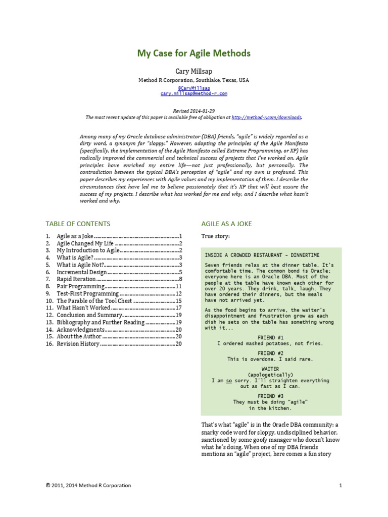 My Case For Agile Paper | PDF