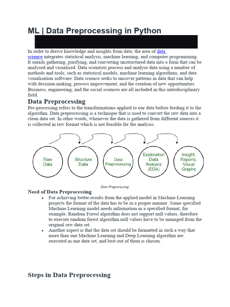 Ml Data Preprocessing In Python Pdf Machine Learning Computing 7677