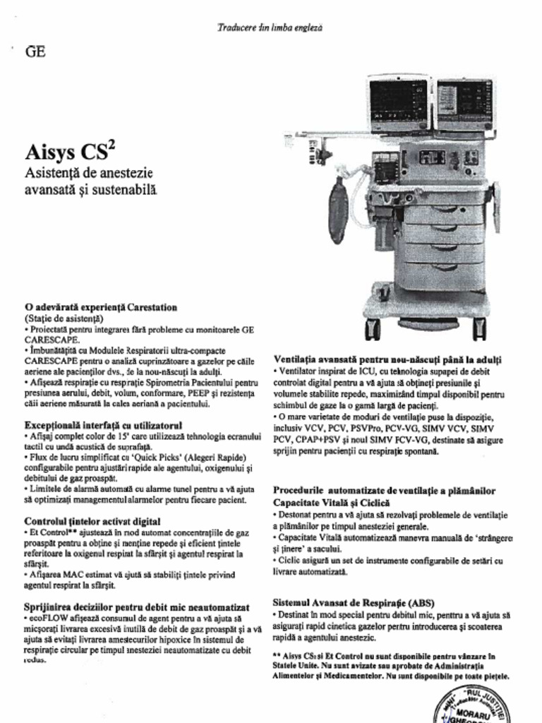 Aisys CS2 - SS - Ro | PDF
