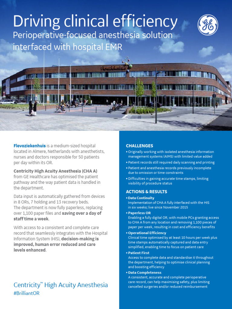 Driving Clinical Efficiency | PDF | Patient | Anesthesia