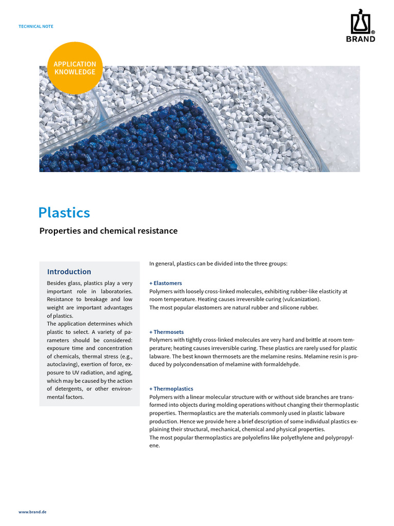 Application Note Plastics EN | PDF | Polymers | Thermoplastic