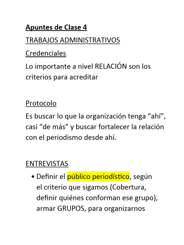 Apuntes 4° Clase 2022 | PDF