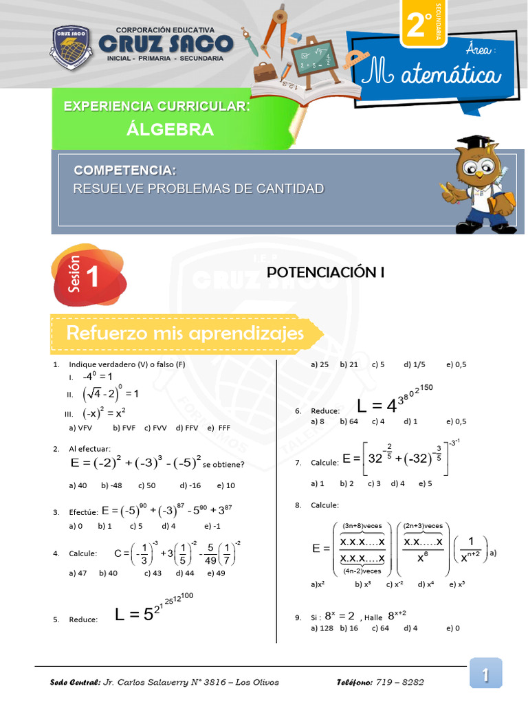 2ºaño-Álgebra-I Bimestre-2024 | PDF | Análisis numérico | Análisis complejo