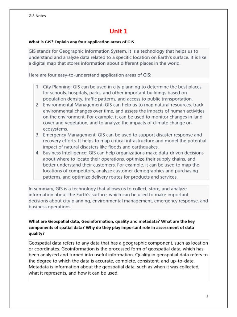Gis 1-5 | PDF | Geographic Information System | Spatial Analysis