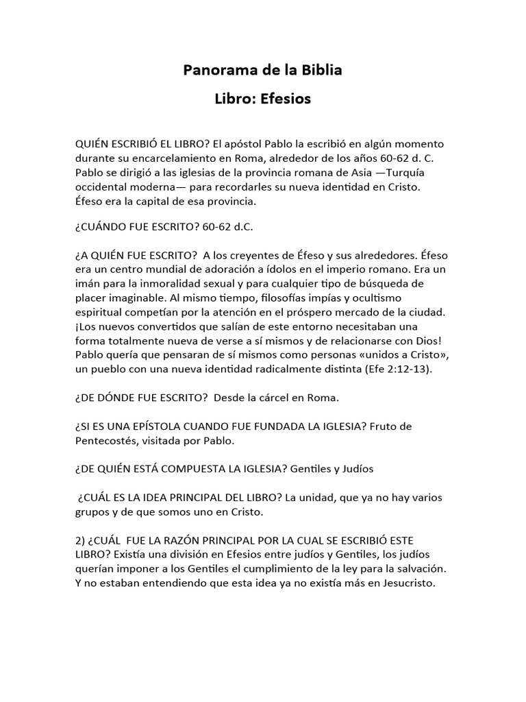 Libro De Efesios Pdf Pablo El Apóstol Cristo Título