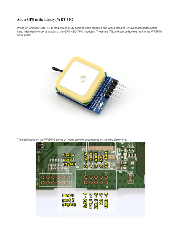 GPS Integration for Linksys WRT-54G | PDF | Telecommunications ...