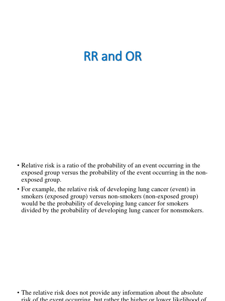 RR and OR | PDF | Relative Risk | Odds Ratio