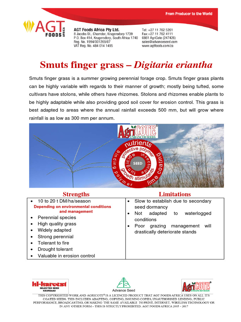 Smuts Finger Grass | PDF | Soil | Agriculture