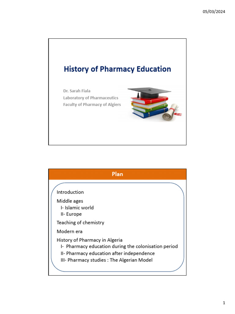 Cour 8 - History of Pharmacy Education | PDF | Pharmacy | Health Care