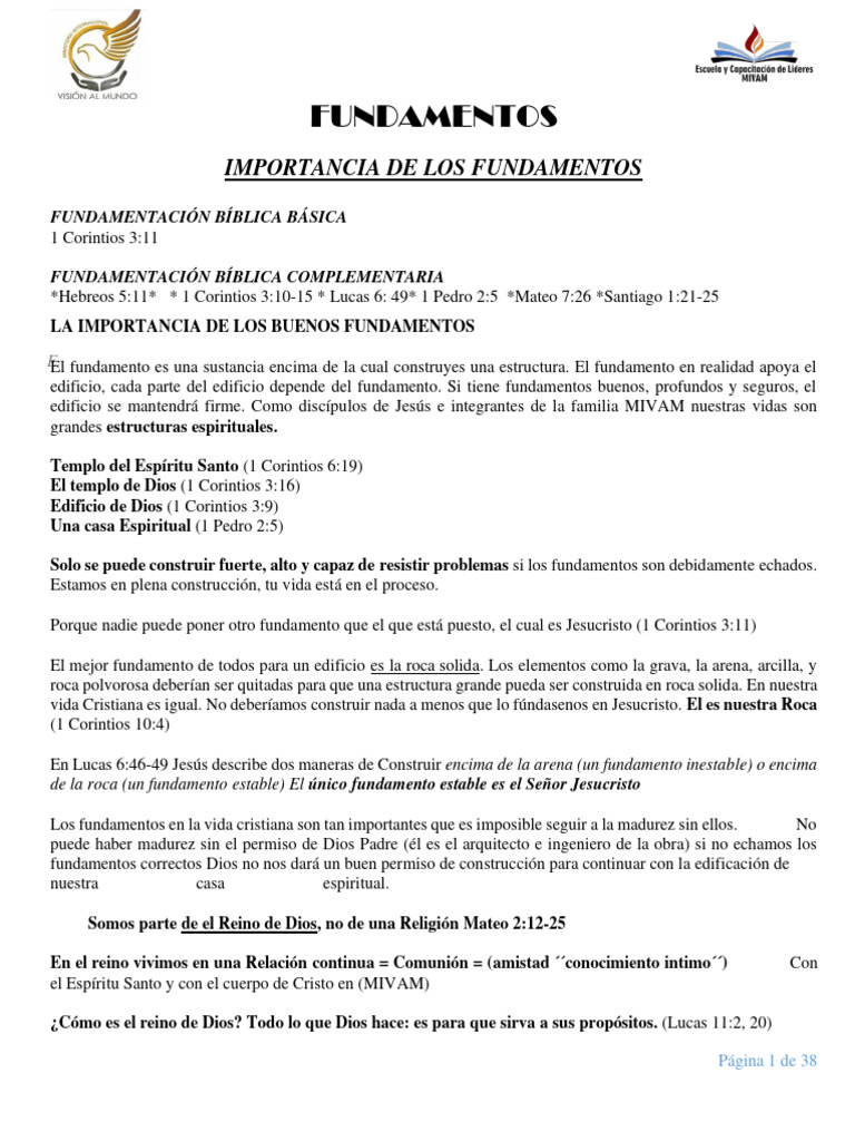 Guia de Fundamentos Rev Final | Descargar gratis PDF | Biblia | Jesús