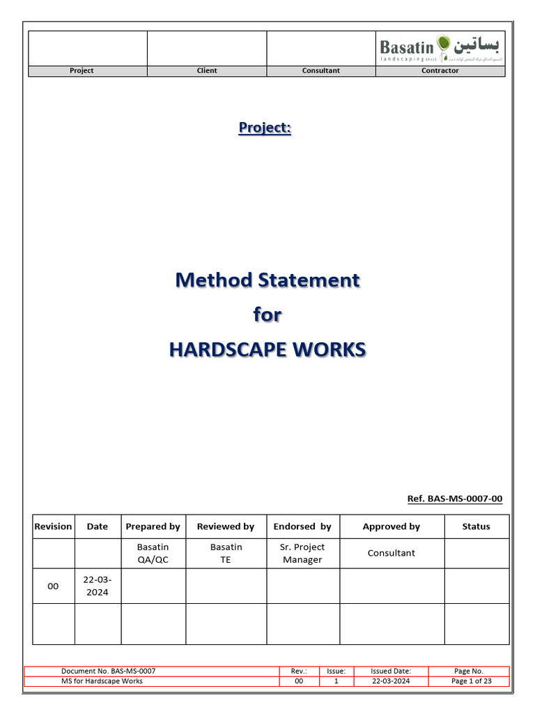 MS-0007 Hardscape Works | PDF | Concrete | Surveying