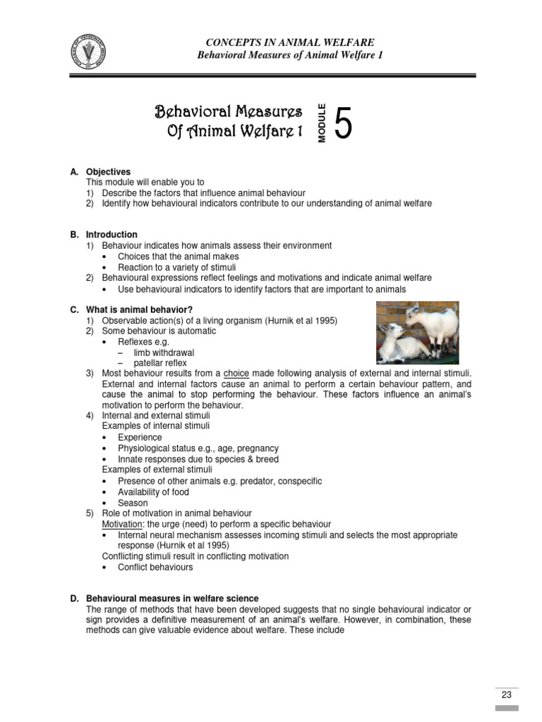 Behavioral Indicators of Animal Welfare | PDF | Behavior | Ethology