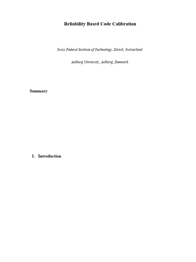 FABER RelCodCalMarch02 2 | PDF | Reliability Engineering | Statistics