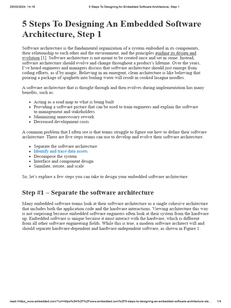 Designing Embedded Software Architecture | PDF | Software Architecture ...
