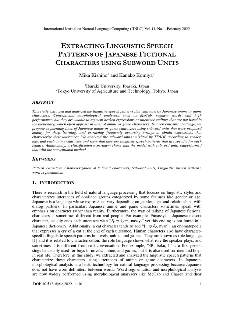 Extracting Linguistic Speech Patterns of | PDF | Human Communication | Linguistics
