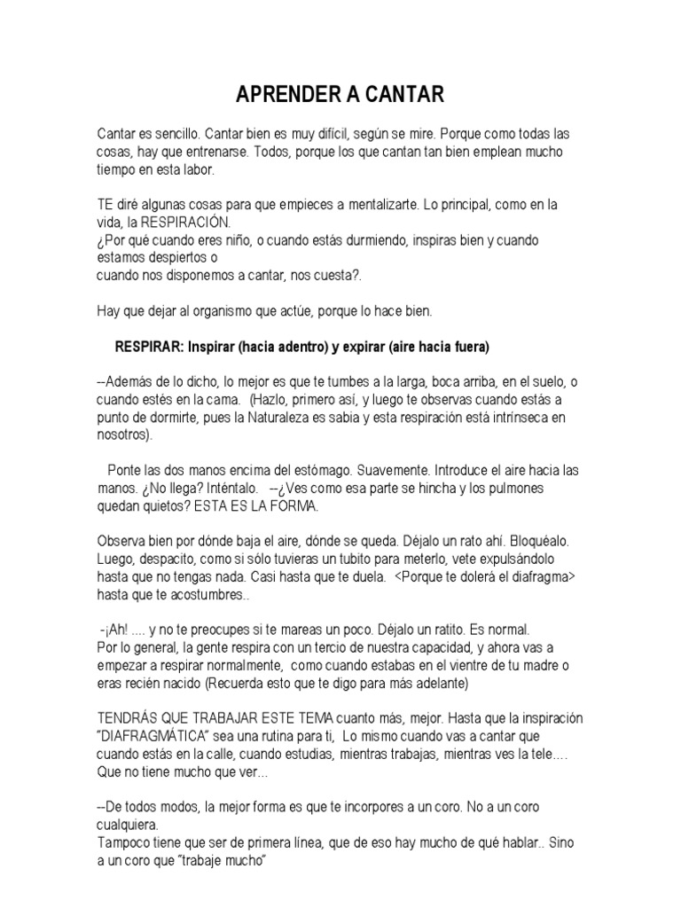 Aprender A Cantar | PDF