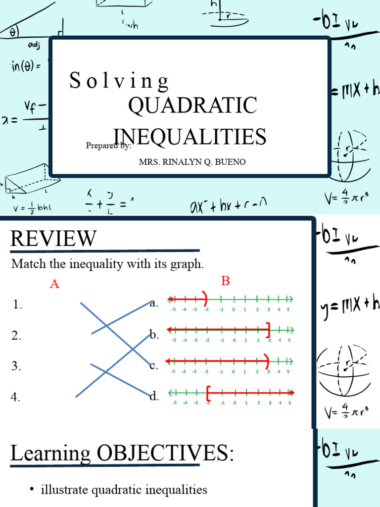 Solving Quadratic Inequalities Guide | PDF | Quadratic Equation ...