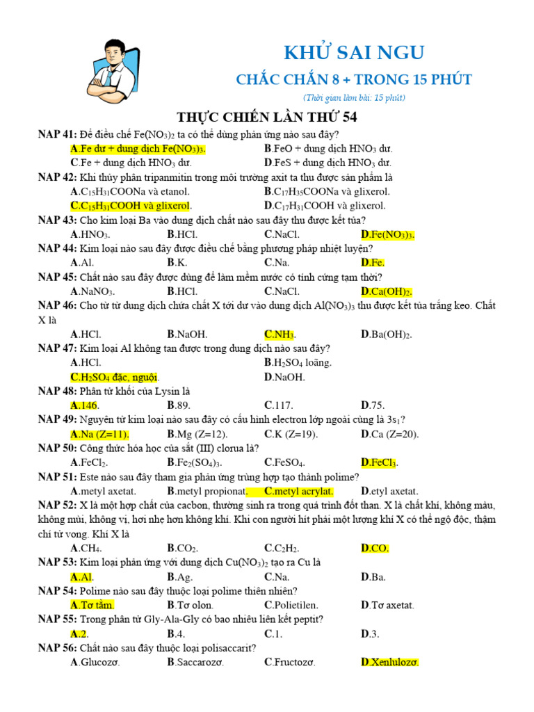 ĐỀ KHỬ SAI NGU 32 CÂU - LẦN THỨ 54+55+.... 60. | PDF