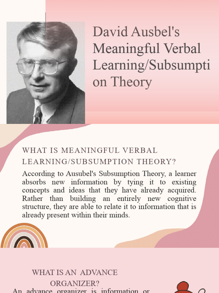 Meaningful Verbal Learning or Subsumption Theory | PDF