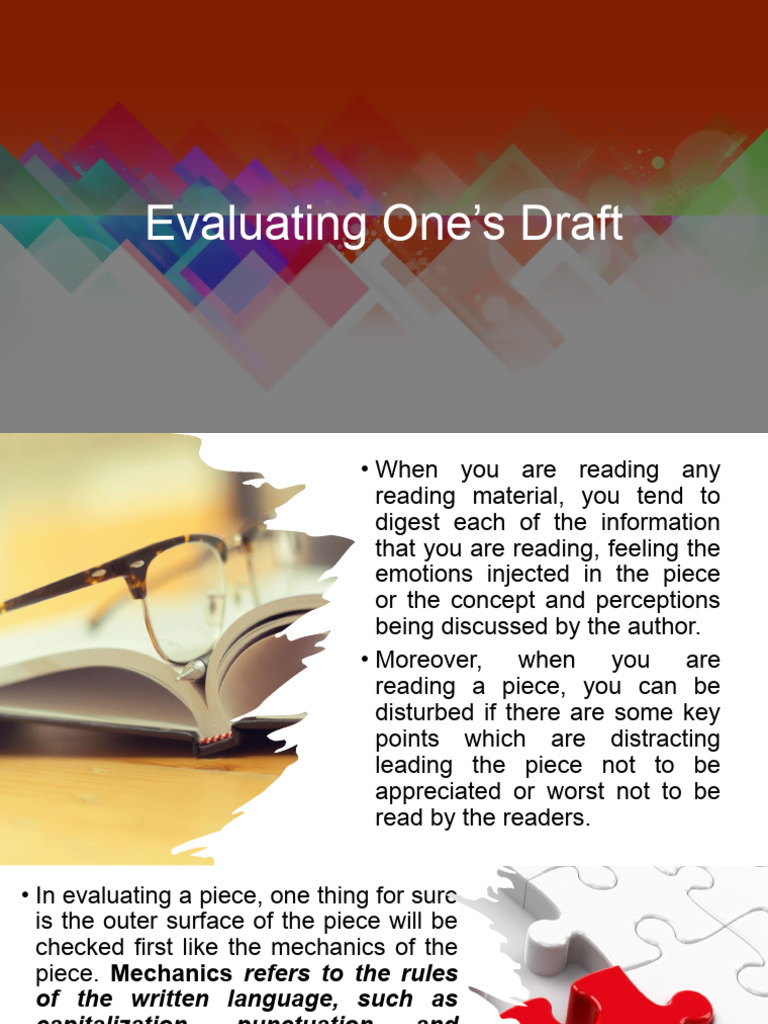 Evaluating Draft Clarity and Mechanics | PDF | Genre | Cognition