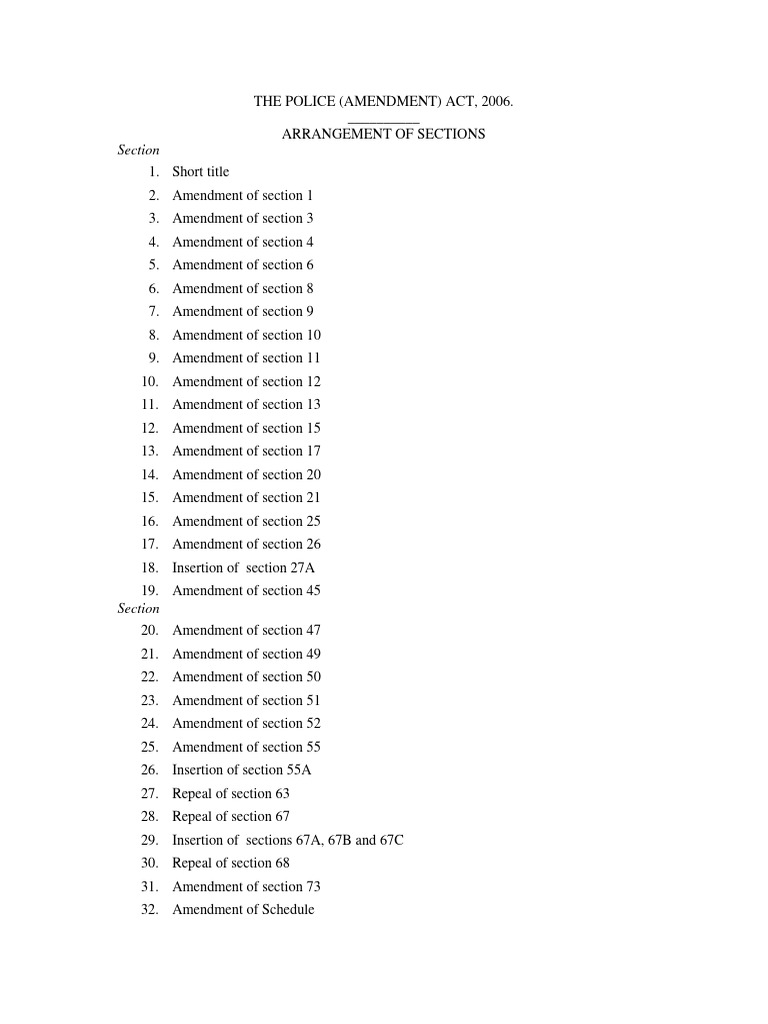 Police Amendment Act 2006 Overview | PDF | Inspector | Police