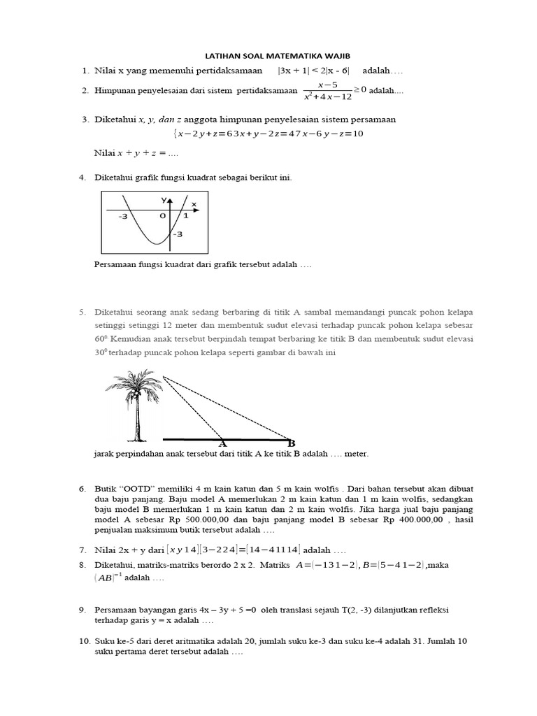 Latihan Matematika Wajib | PDF