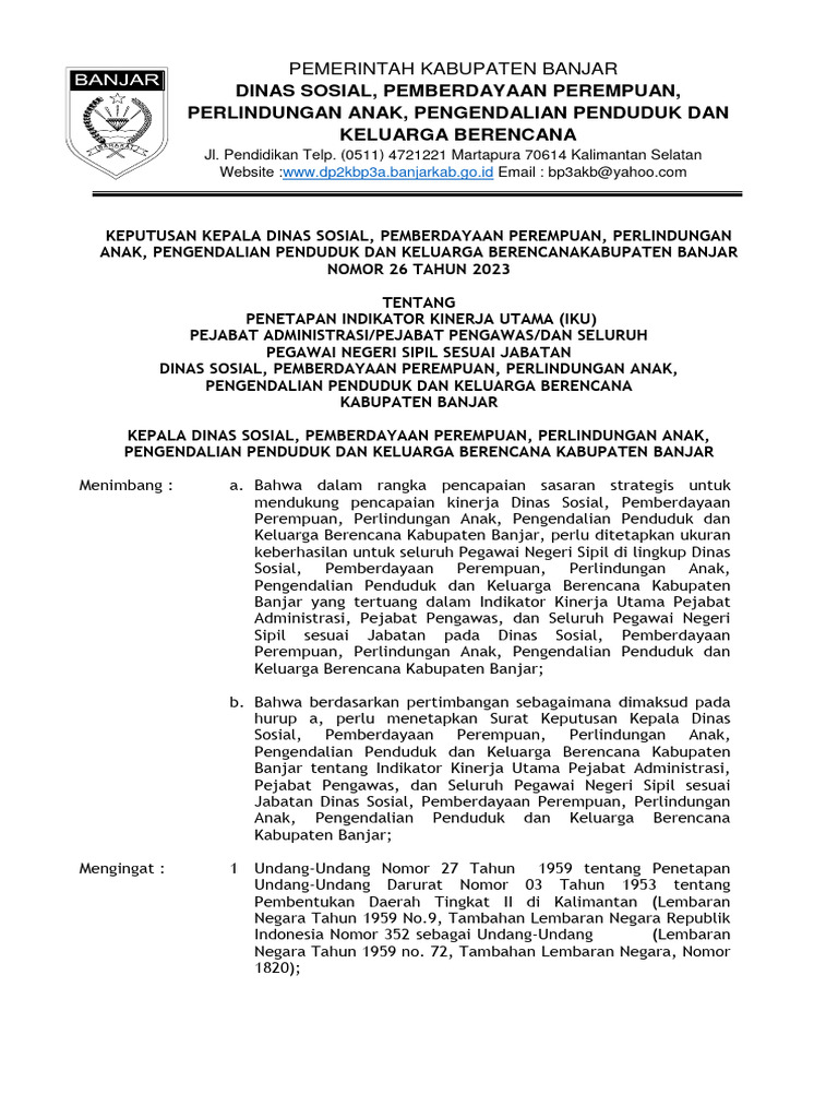 SK Penetapan IKU Tahun 2023 | PDF