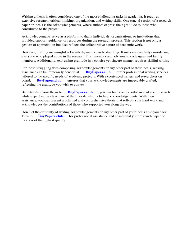 How To Write Acknowledgements in Research Paper | PDF | Thesis | Essays How To Write Acknowledgements in Research Paper | PDF | Thesis | Essays
