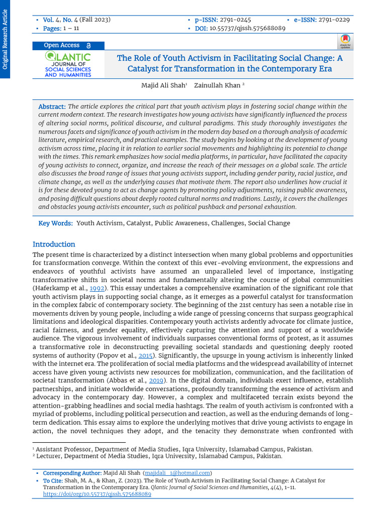 Youth Activism as a Catalyst for Change | PDF | Activism | Social Media